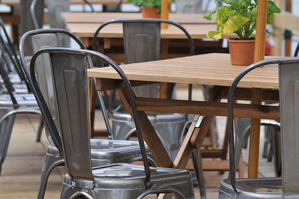 Tolix Chairs & Hardwood Tables Hire | Event Hire UK